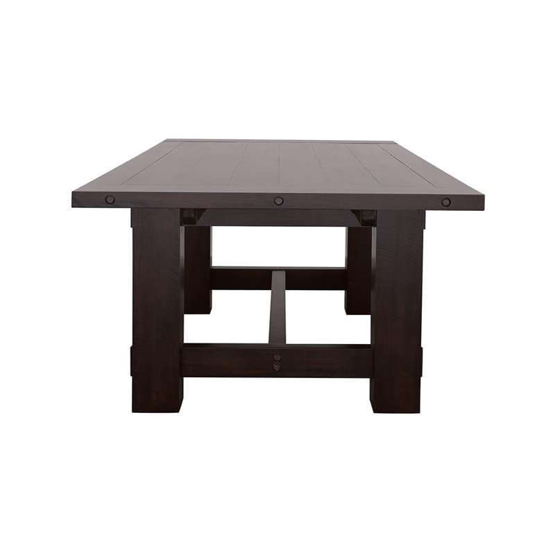 Red Barrel Studio® Egzona Extendable Solid Wood Trestle Dining Table in Vintage Java | Wayfair